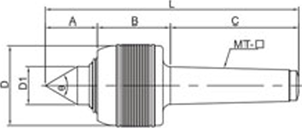 Mũi chống tâm máy tiện tải trọng nặng Vertex VCF - AZCOM